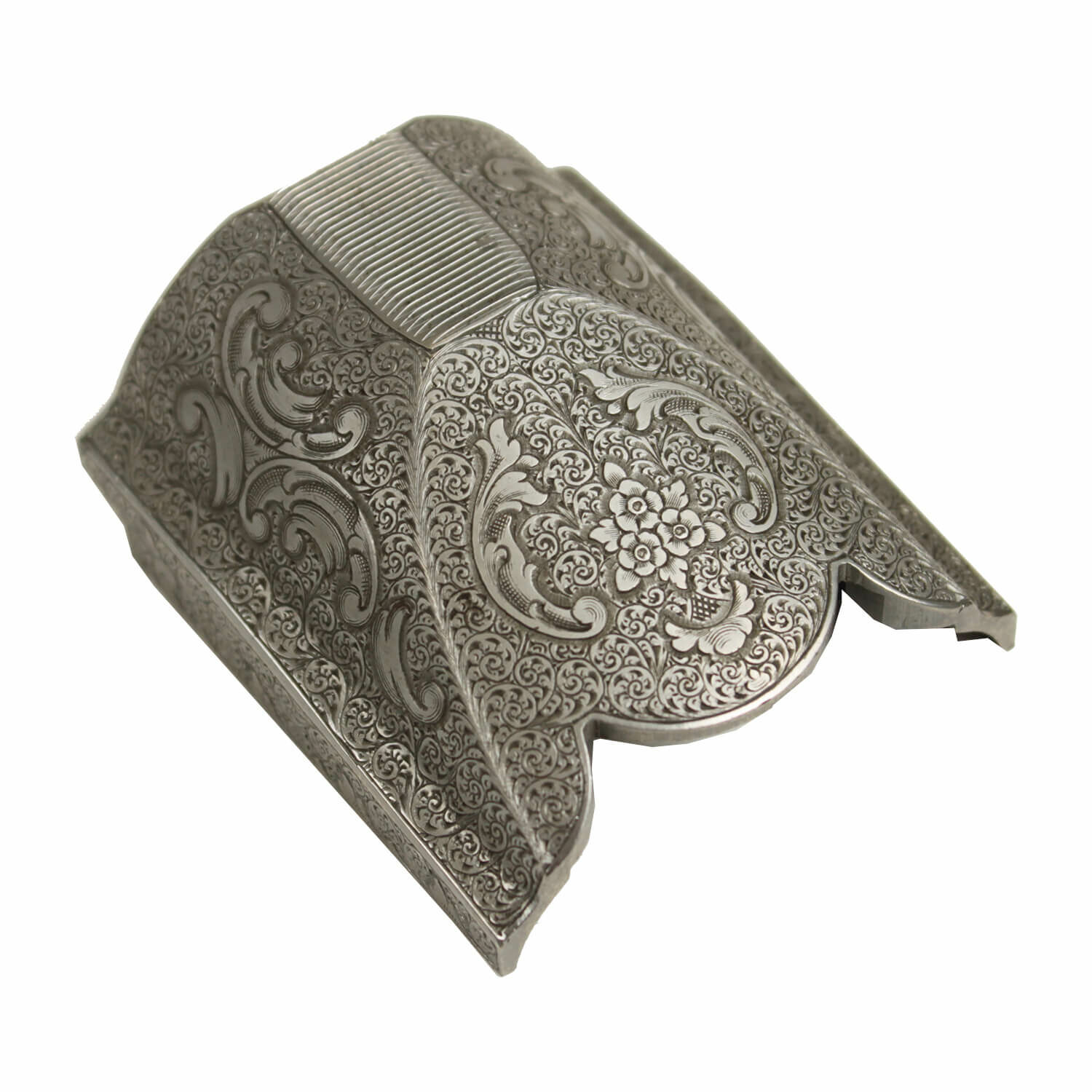 K-80 Top Latch, Custom Scroll, Coin Finish | Krieghoff